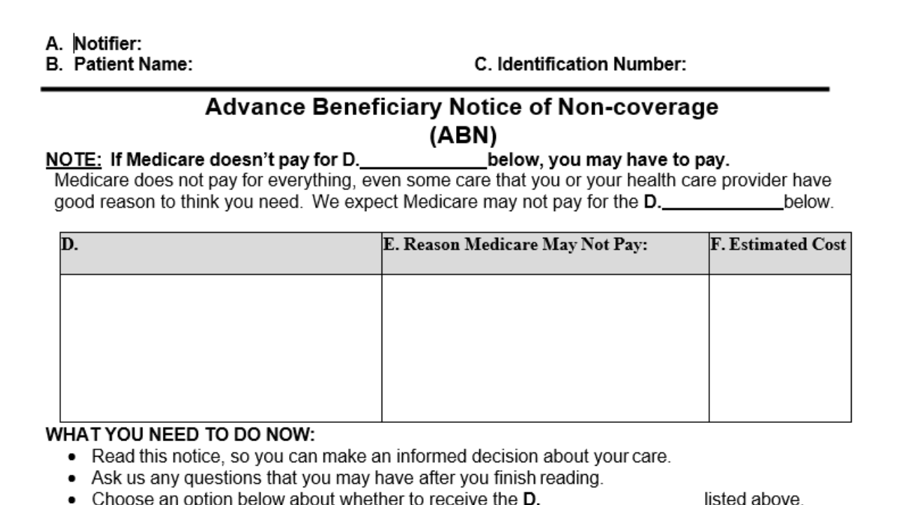 New Advanced Beneficiary Notice in Effect for Medicare on June 30, 2023 ...